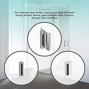 Shuisen Shower Door Magnet Strip Replacement for Framed Shower Doors, 2-1/2" Long Shower Door Strike Jamb Magnet for Swing & Glass Shower Doors - Shower Door Replacement Parts