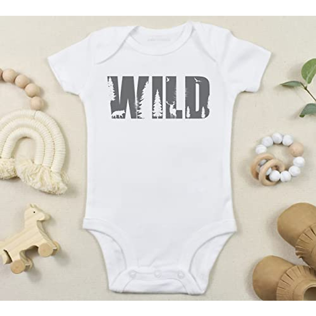 Wild Baby Bodysuit, Adventure Baby Clothes, Wild Baby Shirt, Nature Lover Hiking Baby Shower Gift, Mountain Shirt (12M Long Sleeve Bodysuit) (0-3M Short Sleeve Bodysuit)