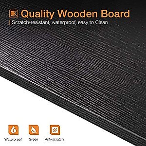 ODK Small Computer Desk, 27.5 inch Home Office Study Writing Table with Monitor Storage Shelf, Modern Simple Style Compact Laptop Desk for Small Spaces, Black