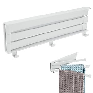 Swivel Towel Bar-3-Arm Bathroom Towel Rack 180° Rotating with Double-sided Tape No Nail Self-adhesive Hand Towel Holder No Nail Wall Mount Dish Rag Dishcloths Washcloth Storage Organizer Hanger（White）