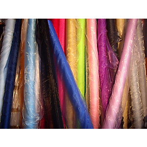 VDS Brunt Orange Organza Fabric, 5 Yards Continuous Long x 45” Wide, Iridescent Crystal Sheer Shiny Organza Tulle Wedding Fall Thanksgiving Christmas DIY Crafts Home Xmas Party Decorations