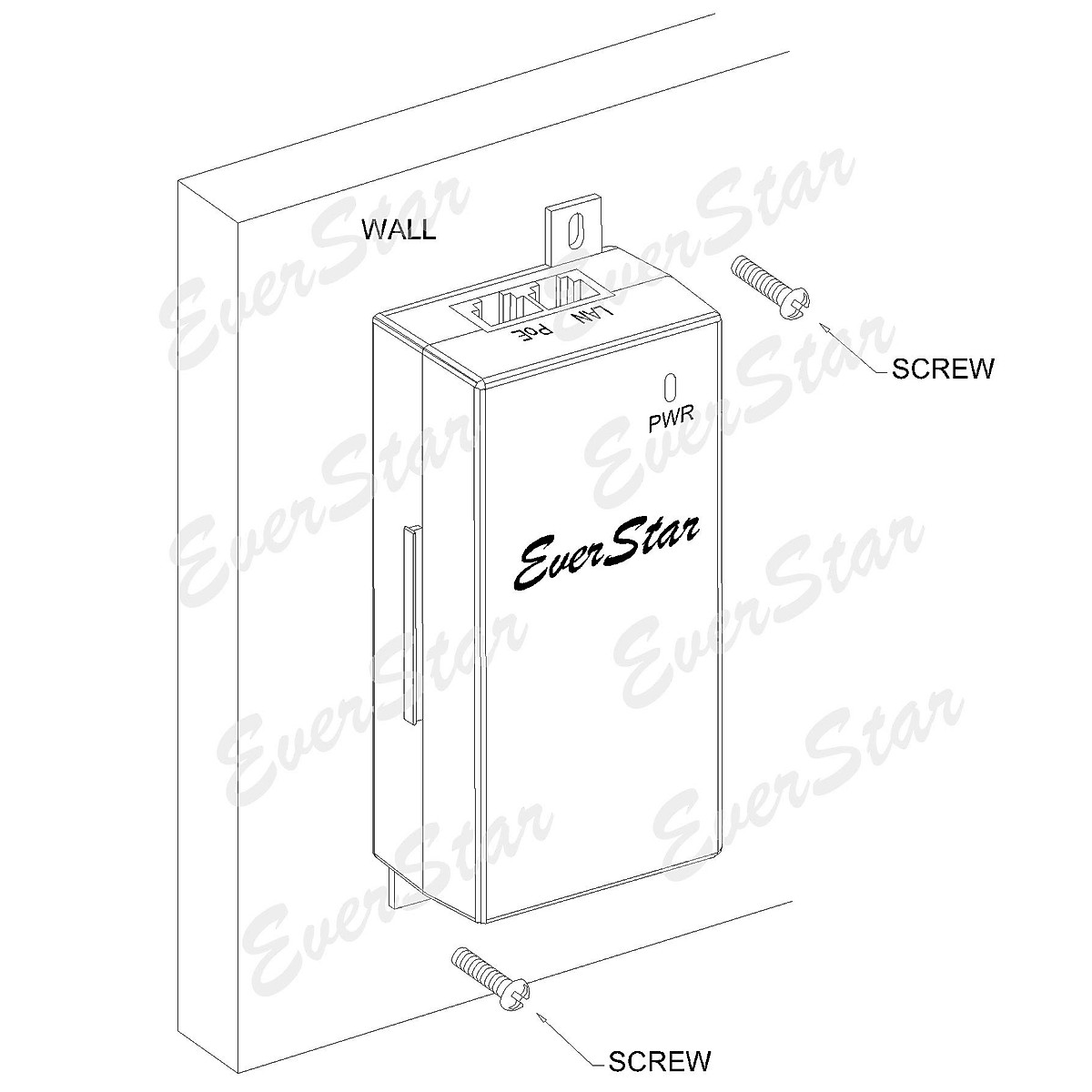 EverStar iPoE-24W24G2DW Gigabit | 9-36V DC in | 24V/1A 24W DC PoE Out | Passive Mode B Solar PoE Injector for Loco5AC,NS- EdgeRouterX,UniFi AC Lite,RP-5AC-G2, Force180/200/300 | Black