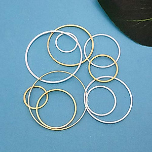 80pcs Earrings Beading Hoop Earring Circle Round Beading Hoop Earring Finding Open Bezel Pendant Frame for Jewelry Making DIY Earring