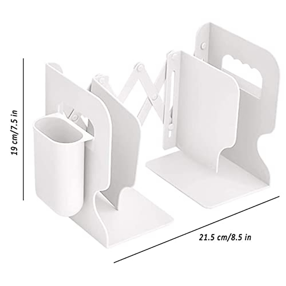 SZYAWsd File Sorters Expandable Bookend Adjustable Desktop Bookshelf with Pen Holder for Office School Home Desk