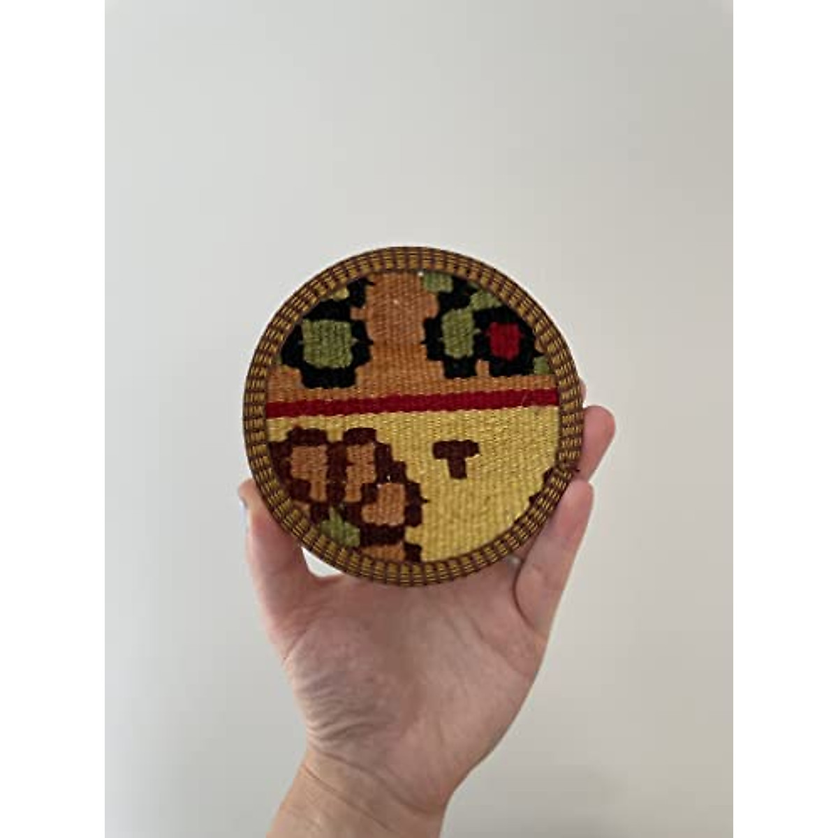 Kilim Fabric Coaster Set 6 Pieces, Authentic Turkish Kilim, Unique Fabric, Handmade, Each Set Unique/No Set Same