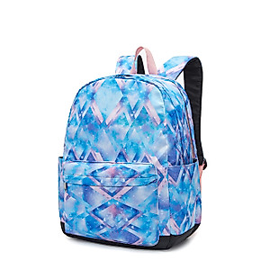 BLUEFAIRY Middle School Backpacks for Girls Teens Ages 8-10 Galaxy Backpack High School Bags Padded Straps Large Book Bag Bookbag for Teenagers Blue 17"