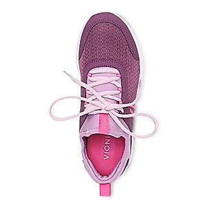 Vionic Women's Brisk Helena Lace-Up Leisure Shoe - Supportive Walking Sneakers That Include Three-Zone Comfort with Orthotic Insole Arch Support, Medium and Wide Fit Grape Kiss 8.5 Medium US