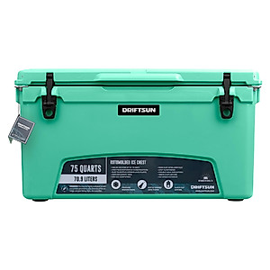 Driftsun 75Qqt Insulated Ice Chest - Heavy Duty, High Performance Roto-Molded Commercial Grade Insulated Cooler (Seafoam Green)