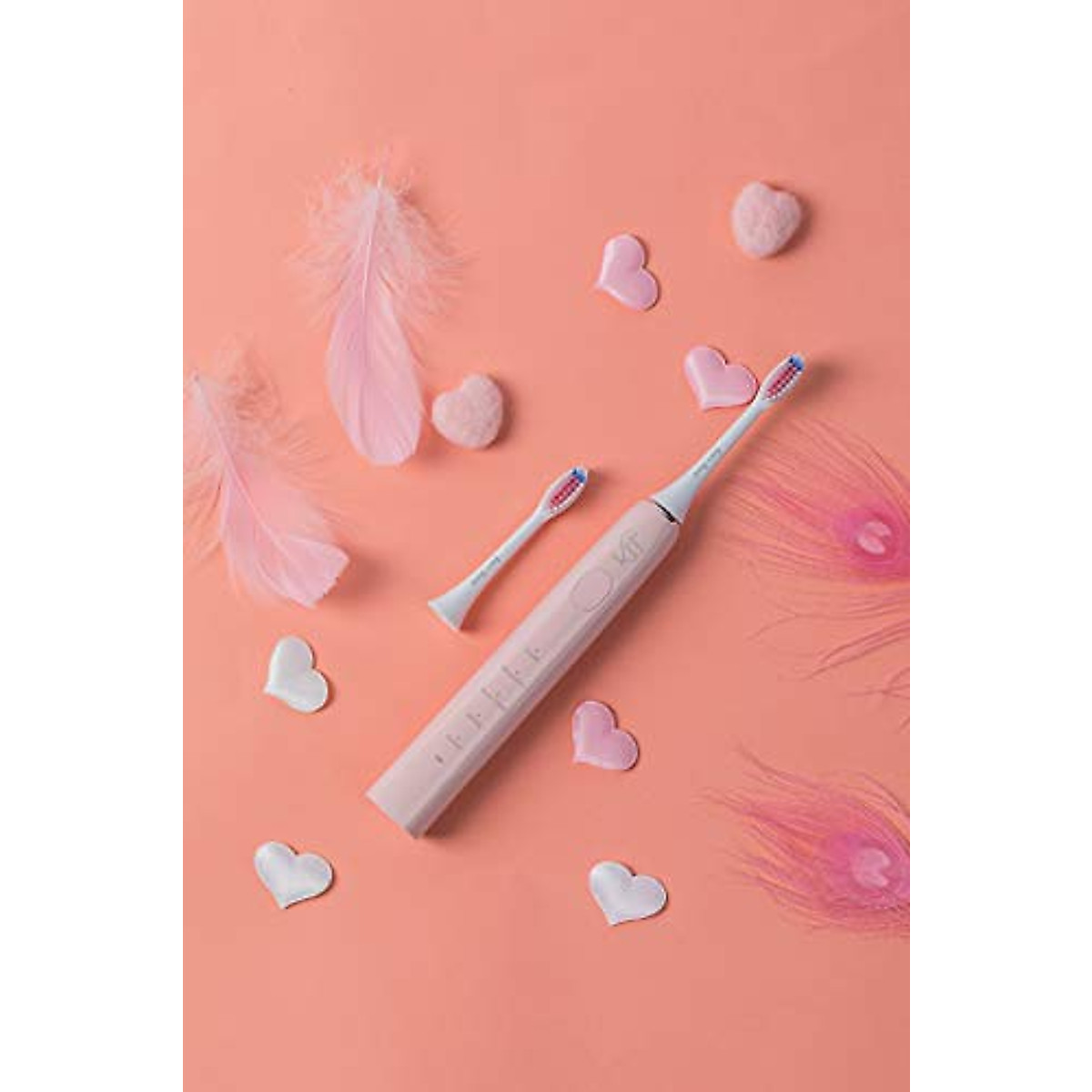 Kate's Secret Care Sonic Toothbrush Rechargeable One Charge Minimum 90 Days Use 5 Modes IPX7 Class Completely Waterproof 2 American Dupont Soft Head Brush - Pink