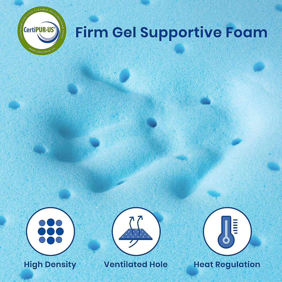 Maxzzz 4Inch Queen Size Mattress Topper Gel Memory Foam Mattress Topper,Firm Memory Foam Bed Topper Certipur-Us Certified