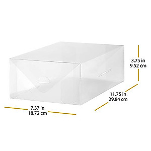 Whitmor Clear Vue Women's Shoe Box, Set of 4, White, 4 Count