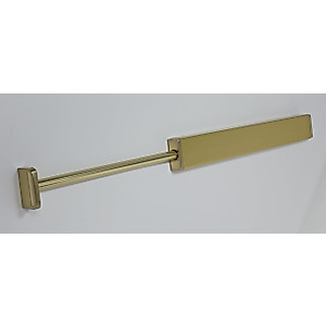 Designer Wardrobe Reversible Closet Valet Rod 11.75" or 13.75" Length with 8.5" Retractable Pullout Extension and Installation Hardware (Matte Brass, 11.75 Inch Long)