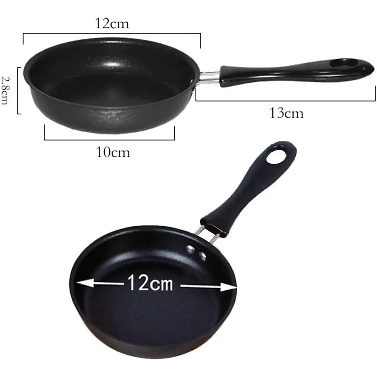 Demoyaya One Egg Frying Pan, Mini Induction Frying Eggs Pan, 4.7" Single Egg Durable Small Pan with Handle Heat Resistant Non Stick Pot, Portable Pan for Stove Gas Induction Hob
