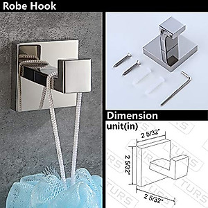 TURS Bathroom Accessories 4-Pieces Bathroom Hardware Set Polished Chrome Towel Bar Set Stainless Steel Towel Holder Set