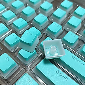 ROZELLA HOME Pudding Keycaps PBT Double- Shot OEM Profile ANSI Layout Compatible 60 61 87 TKL 104 108 Percent Mechanical Gaming Keyboard (Cyan)