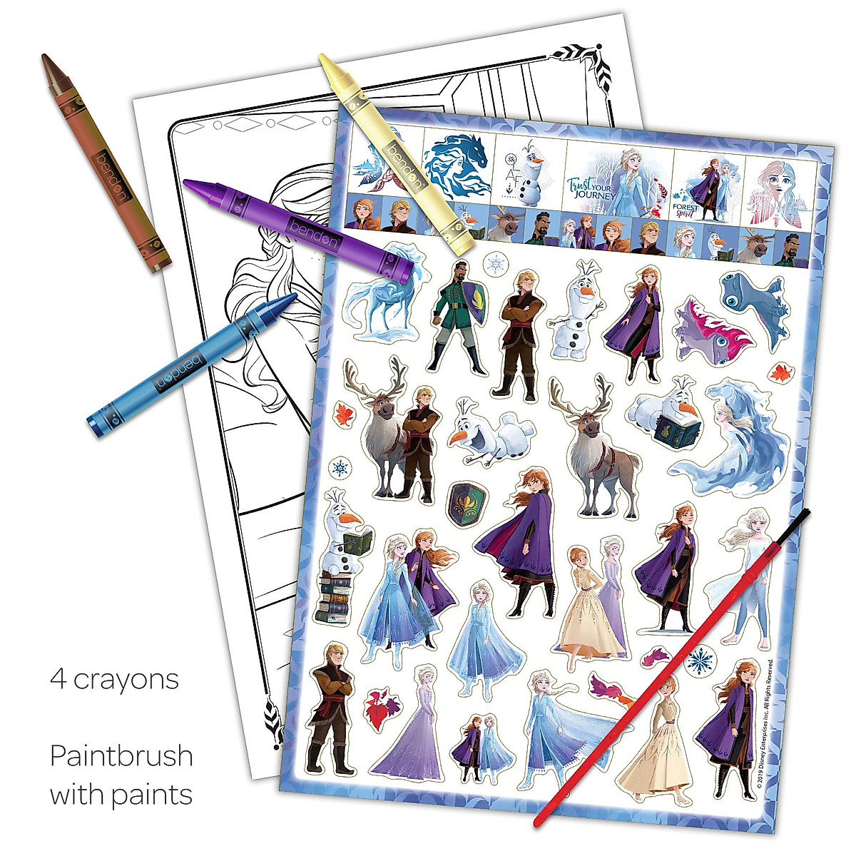 Disney Frozen 2 Anna 128-Page Color and Paint Activity Book with 8 Paints, 4 Crayons and Stickers 45818 Bendon