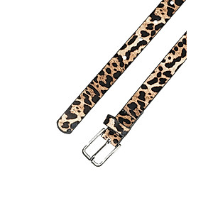 Allegra K Women's Skinny Waist Belts Single Pin Buckle Cute Animal Printed Pants Dress Thin Faux Leather Belt Fit waist 77-94cm/30-37 Leopard Printed