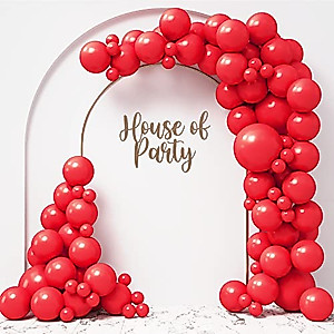 HOUSE OF PARTY White Balloons Garland Kit with Red Balloons Garland Kit - 180 Pcs Balloon Arch for Wedding, Anniversary, Birthday & Bridal Shower Party Decorations