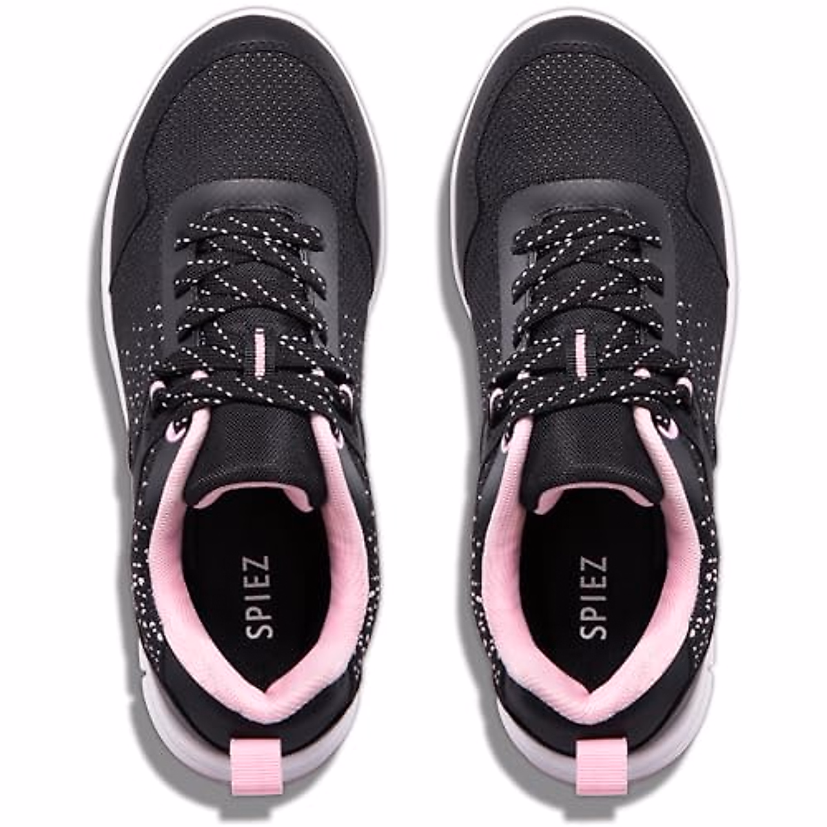 SPIEZ Lightweight Composite Toe Safety Shoes for Women, Non-Slip Puncture Proof Work Shoes for Ladies, Breathable Safety Toe Sneakers for Work and Daily Wear (Women Size 7) Black-Pink