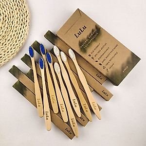 Natural Bamboo Toothbrush - Charcoal Clean Toothbrush for Oral Care Teeth Cleaning - Environmentally Friendly Organic Medium Soft Bristle Brushes