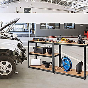 Tangkula Metal Storage Shelves, Heavy Duty Steel 5 Tier Utility Shelves with Adjustable Shelves, Bolt-Free Assembly, High Weight Capacity, Garage Organization Storage Rack, 36"Lx16''Wx72"H (1, Black)