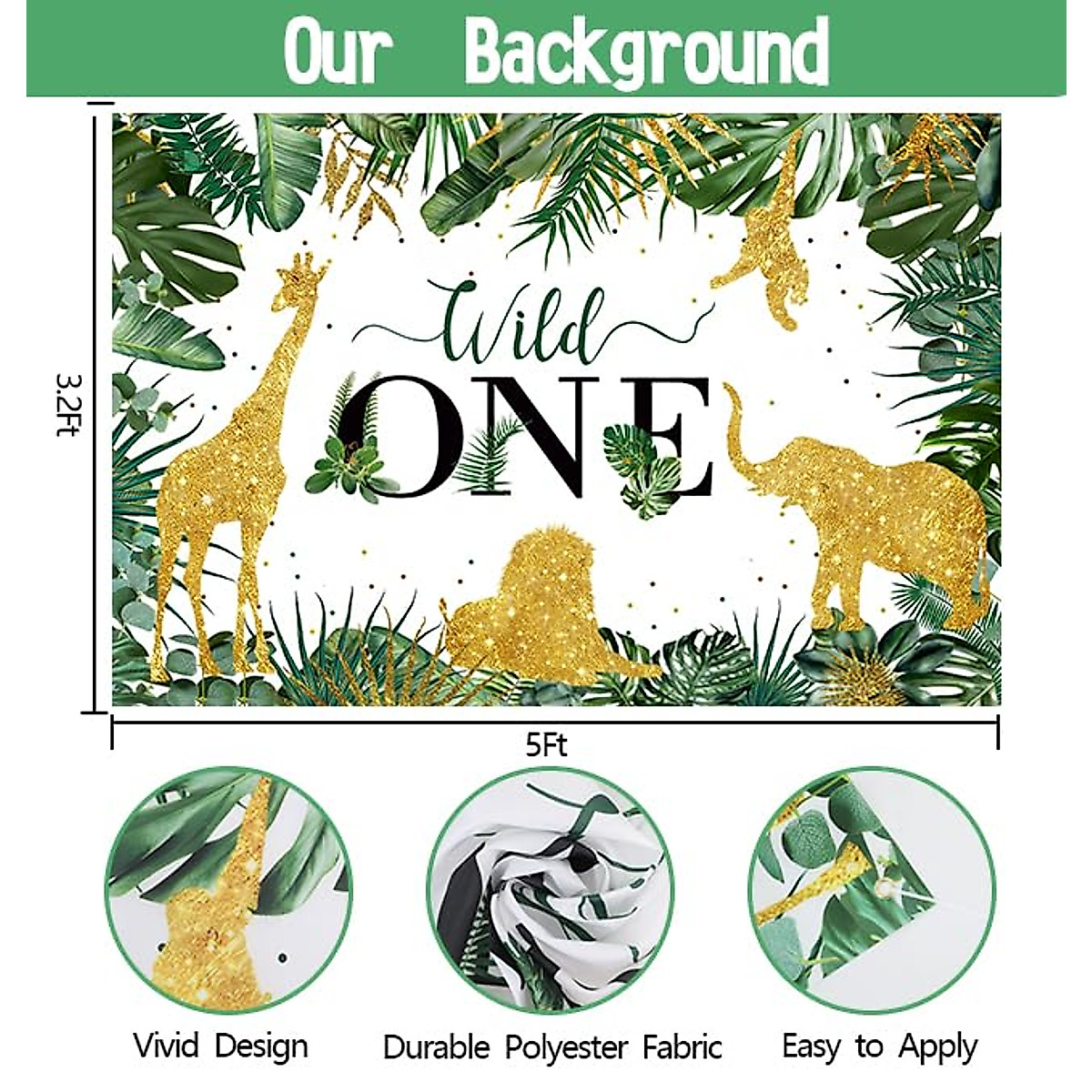 Wild One Birthday Decorations For Boys Jungle Theme Baby Shower Safari 1st Party Supplies Palm Leaf Balloon Garland Kit