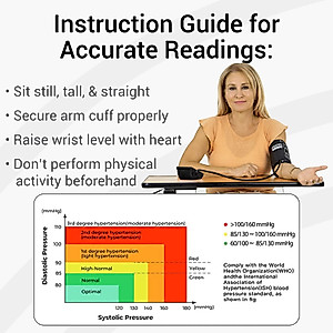 Vive Blood Pressure Machine Monitor & Cuff - Upper Arm BP Automatic Digital Bluetooth Read Out for Blood-Pressure Support System, Sphygmomanometer Heartbeat Detector, at Home High & Low Read-Out