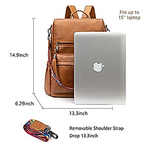 PINCNEL Backpack Purse for Women – Fashion Womens PU Leather Backpack – Anti-Theft Backpack Shoulder Bag with Multifunctional Pockets (Black)