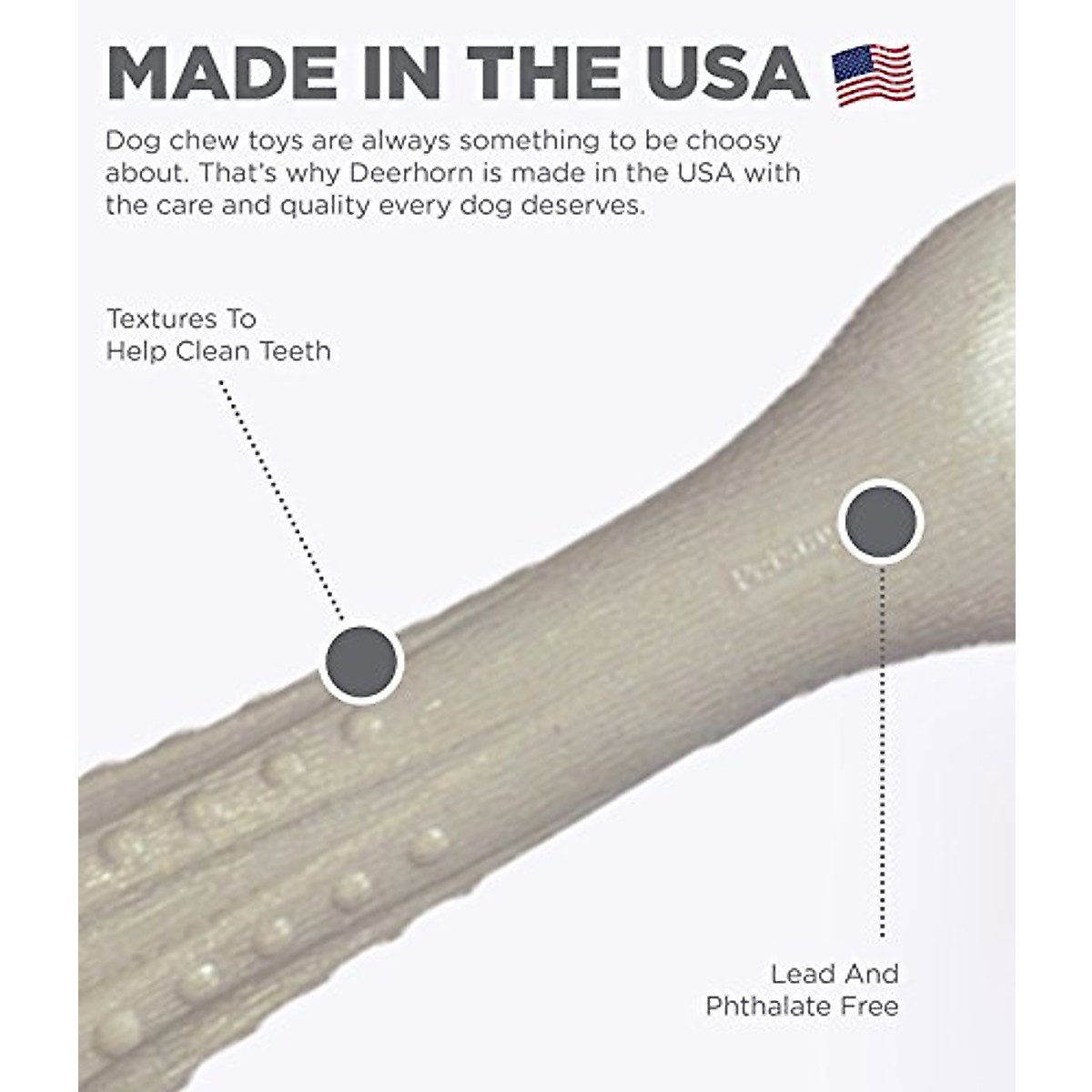 Petstages Deerhorn Antler Alternative Dog Chew Toy, Large