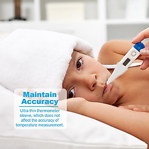 SenseYo 100 Pcs Disposable Digital Thermometer Probe Covers Sleeve Clear Temperature Sheath Sleeves Cover for Oral, Armpit, Rectal Thermometer