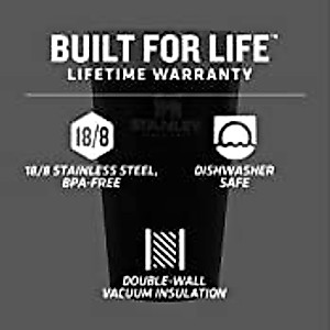 Stanley Aluminum STA2282053 The Stacking Beer Pint Matte Black 16OZ / .47L
