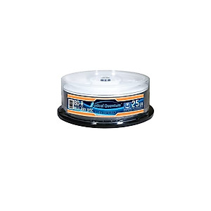 Optical Quantum 4X 25 GB BD-R White Inkjet Printable Blu-Ray Recordable Media Disc - 25 pc OQBDR04WIP-H
