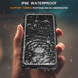 AMILIFECASES iPhone 7/8 Plus Waterproof Case - Shockproof, Sandproof, Dirtproof IP68, Full Body Protection, Black/Clear