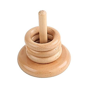 Tiger Montessori Toys for Infants Discs on Vertical Dowel 3 Montessori Grasping Toy for Babies