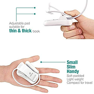 Vekkia 3000K Warm LED Rechargeable Book Light, Easy for Eyes, Clip on Reading Lights for Reading in Bed, Car & Travel, Lightweight Slim 2.1 oz. Perfect for Readers (Elegant White)