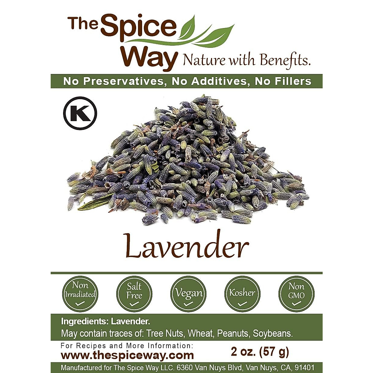 The Spice Way Lavender Flowers - (2 oz) dried flower buds for tea and culinary use