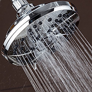 High Pressure 6-inch / 6-Setting Premium Rain Shower Head by AquaDance for the Ultimate Shower Spa Experience! Officially Independently Tested to Meet Strict US Quality & Performance Standards!