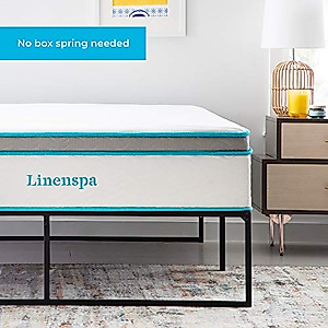 Linenspa 14 Inch Metal Platform Queen Bed Frame with Storage Space Under Frame, Queen Platform Bed Frame, No Box Spring Needed