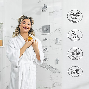 Christmas Bath Gift Set, 20pc French Coconut Aromatherapy Spa Gift Basket for Women & Men Self Care Package Spa Kit, Handmade Gift Box, Body Oils, Organic Lip Balm, Bath Bomb, Spa Gifts for Birthday