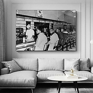 SUPERYUFENG Black History Greensboro Sit-in at Woolworth's February 2 1960 Poster Decorative Painting Canvas Wall Art Living Room Posters Bedroom Painting 16x24inch(40x60cm)