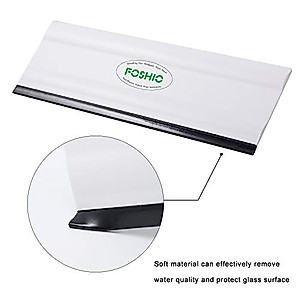 FOSHIO 6 Inch Rubber Squeegee for Kitchens, Glass, Shower and Car Windows, Pack of 3 (White)
