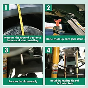 SCITOO 1.5 inch Leveling Lift Block Kits with Extra Long Square Leaf Spring Axle U Bolts 2004-2018 for Ford for F-150 2WD/4WD