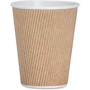 Genuine Joe GJO11260CT Insulated Ripple Hot Cup, 12-Ounce Capacity,(Pack of 500),Brown