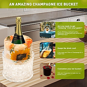 Ice Bucket Mold,Wine Bottle Chiller Ice Molds for Champagne Cocktails,Beer,Fruit Juices Ice Mold/Flowers DIY Decorations Holiday Bar Any Celebration and Party