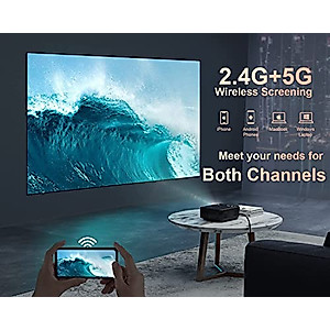 Projector with WiFi and Bluetooth,Tkisko 480ASIN 18000L Native 1080P Outdoor Video Projector 4K Supported,Smart Home Theater Movie Projector, Compatible with iOS/Android/PC/XBox/PS4/TV Stick/HDMI/USB