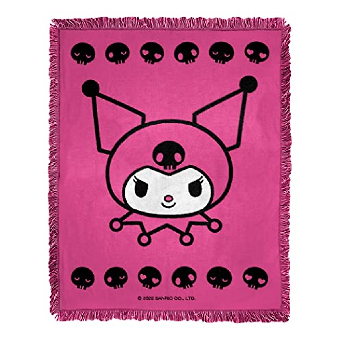 Northwest Woven Jacquard Throw Blanket, 46" x 60", Kuromi Sugar and Skulls