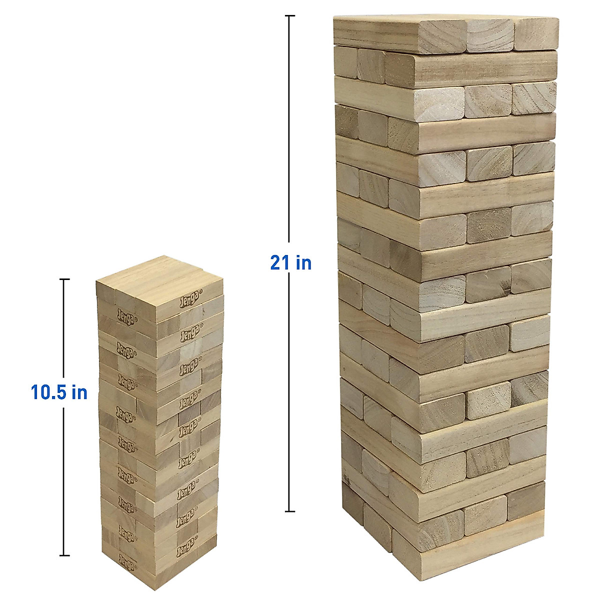 EasyGoProducts 54Piece Large Wood Block Stack & Tumble Tower Toppling Blocks Game– Great for Game Nights for Kids, Adults & Family –Storage Bag