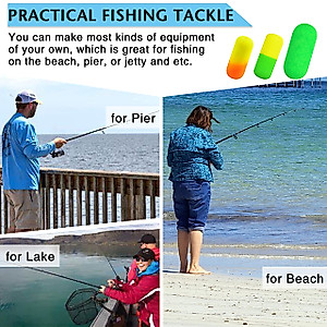 SILANON Pompano Rigs Floats Beads Kit,Foam Snell Fishing Floats Bobbers for Surf Fishing Live Bait Walleye Rig Making Accessories Bullet Cylinder Float for Trout Catfish