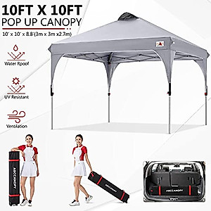 ABCCANOPY Outdoor Pop up Canopy Tent 10x10 Camping Sun Shelter-Series, Gray