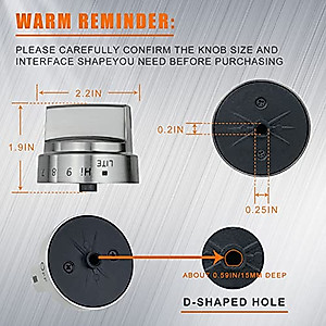 5 Pack Stainless Steel WB03x24818 Gas Stove Knob Replacement for ge,PS11729081 AP5989029 100% Stainless Steel Stove Replacement Knobs,Compatible with ge Stove Knob（Not Universal）-1 Years Warranty